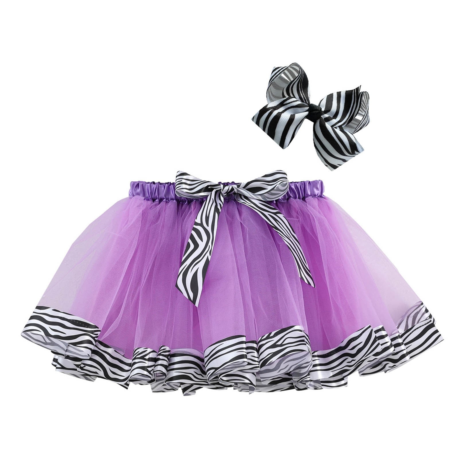 AWZXDE Girls Black White Line Tutu Skirt For Girls With Bowknot Party ...