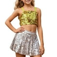 AWZXDE Girls Carnival Adjustable Elastic Band Sequined Top Sleeveless ...
