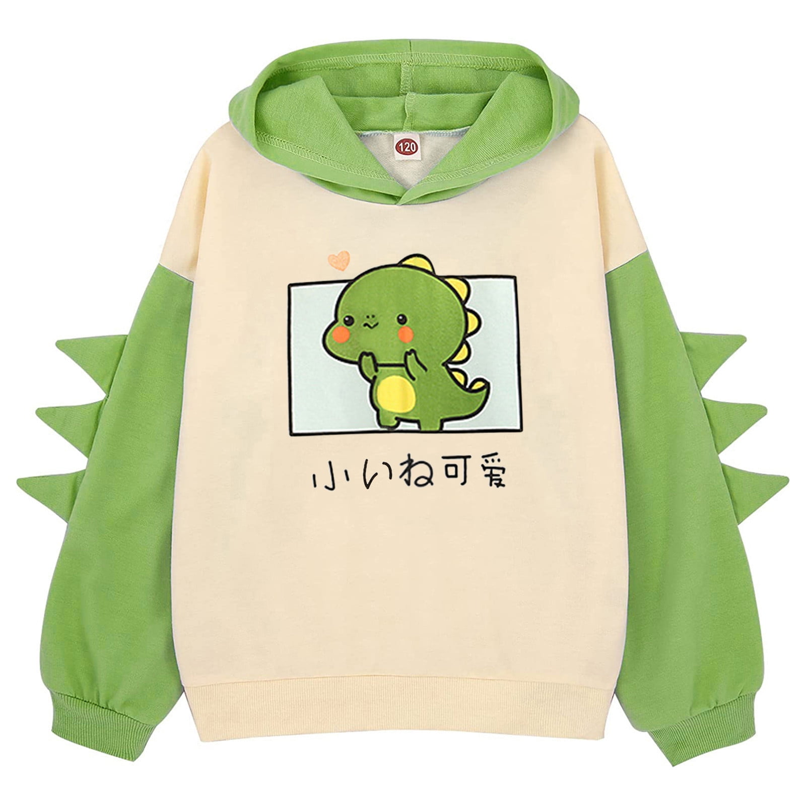 AWZXDE Girls Dinosaur Hoodie Raglan Sleeve Color Block Cartoon Pullover ...
