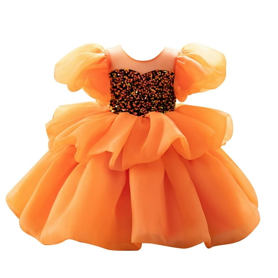 AWZXDE Girls Dresses Pure Color Mesh Puffy Princess Dress High End Gown ...