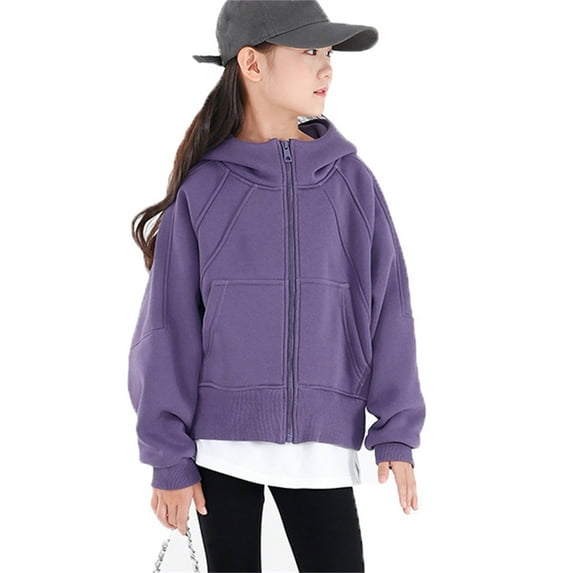 AWZXDE Girls Hooded Jacket Warm Pullover Coats All Season Casual ...