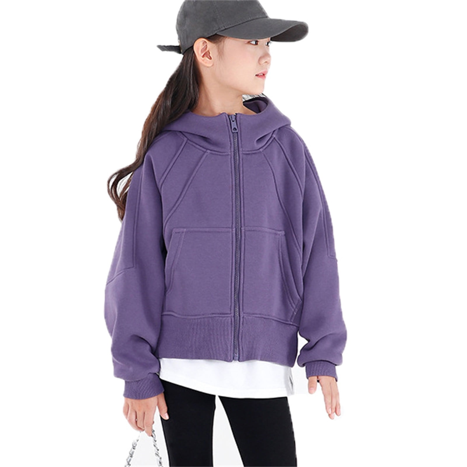 AWZXDE Girls Hooded Jacket Warm Pullover Coats All Season Casual ...