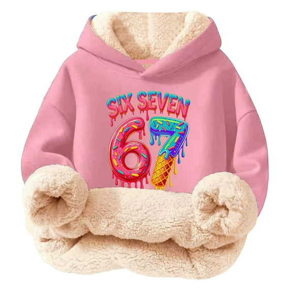 AWZXDE Girls Hoodies Soft Thick Lined Hooded Sweatshirt With 67 Print ...