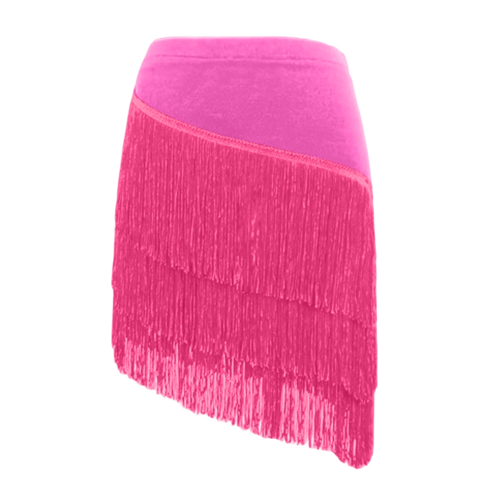 AWZXDE Girls Latin Dance Dress with Fringe Skirt Elastic Waist ...