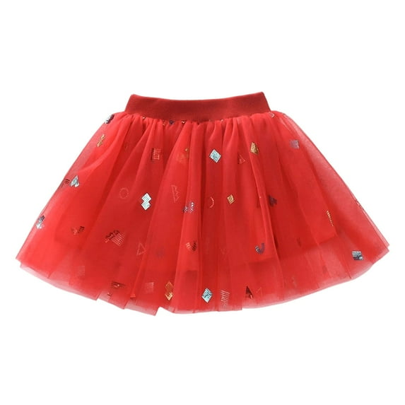 AWZXDE Girls Layered Sequin Skirt Mesh Pleated Princess Gown Girls ...