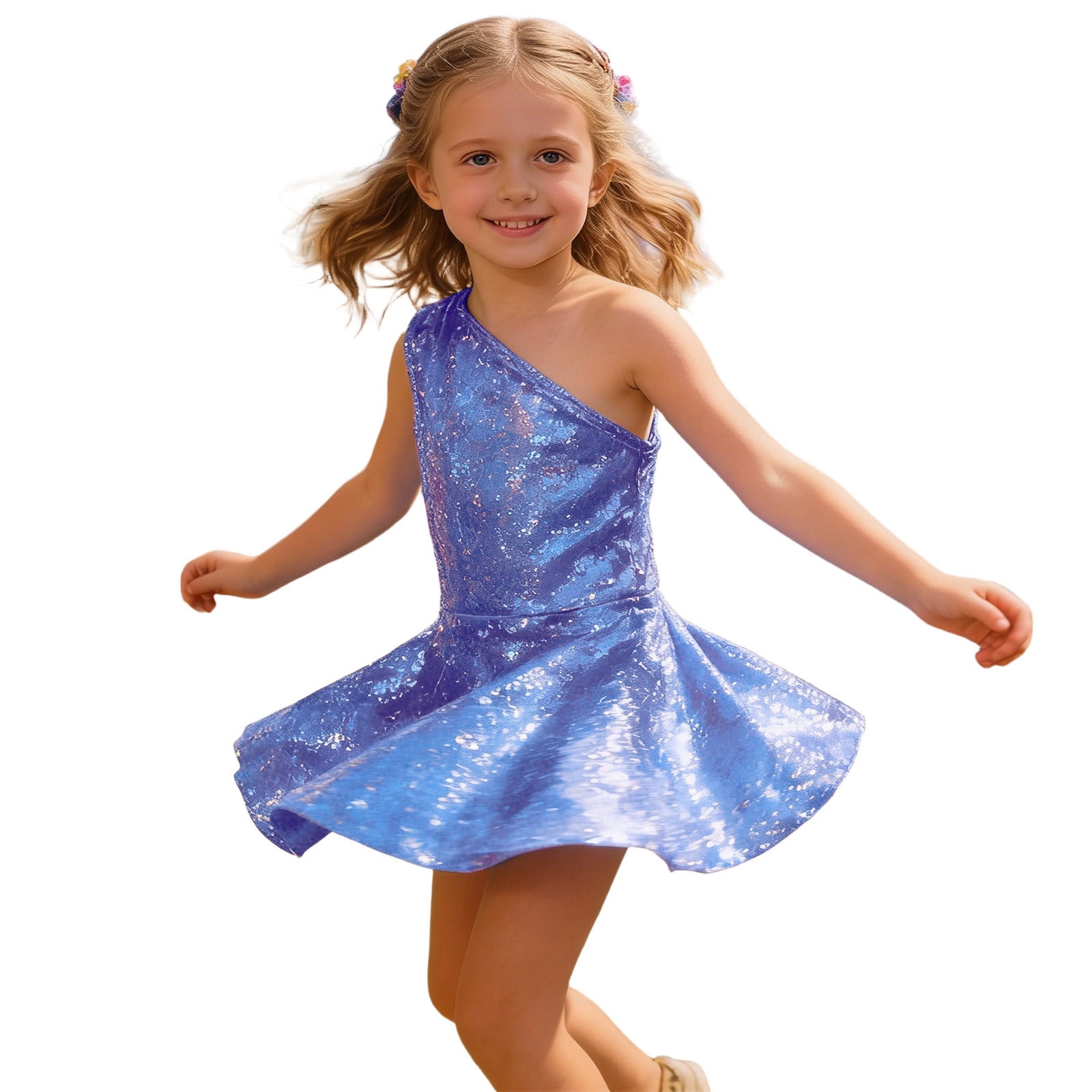 AWZXDE Girls Off Shoulder Dress Sequin Detail Shiny Girls Party Dress ...