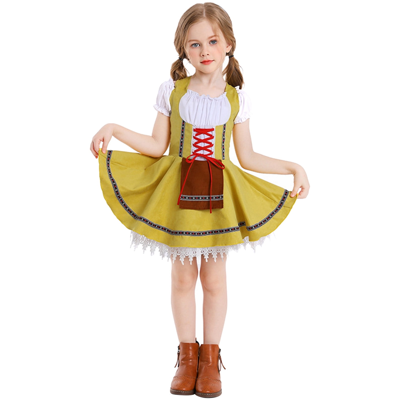 AWZXDE Girls Oktoberfest Skirt Set Multicolor Girls Holiday Outfits ...