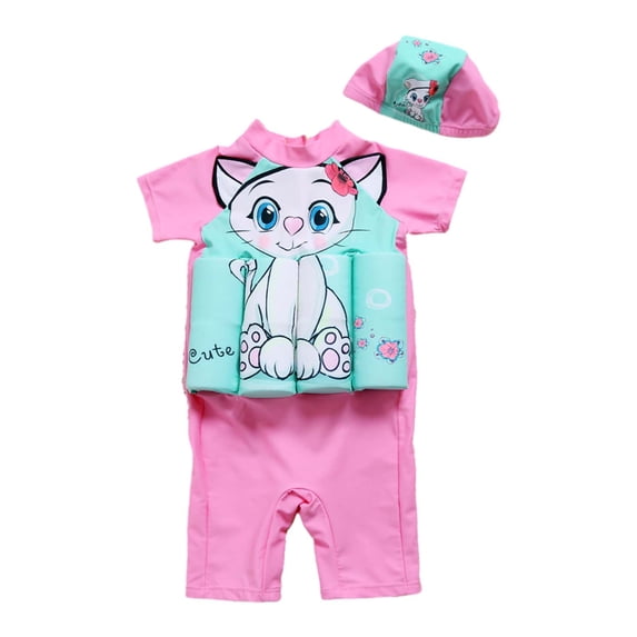 AWZXDE Girls One Piece Swimsuits Buoyancy Swimming Training Suit Learn ...