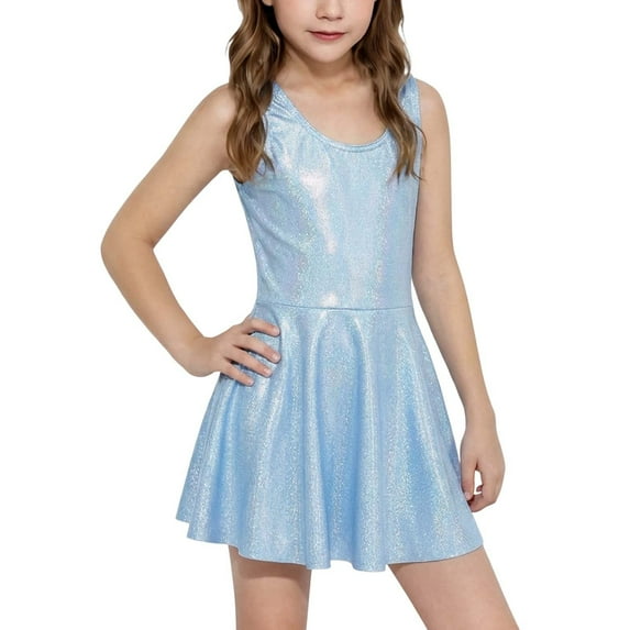 AWZXDE Girls Sequin Sleeveless Tank Jumpsuit Dress Girls Party Dress ...
