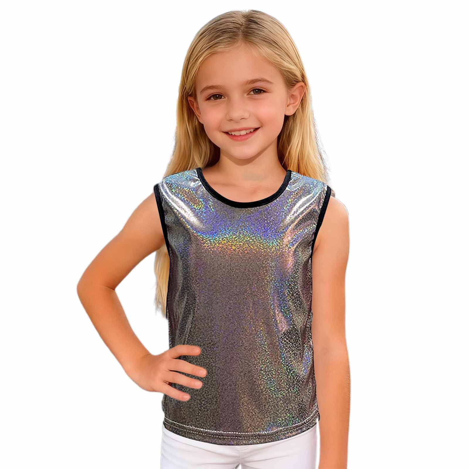 AWZXDE Girls Sequin Sleeveless Tank Top For Kindergarten Photo Shoot ...