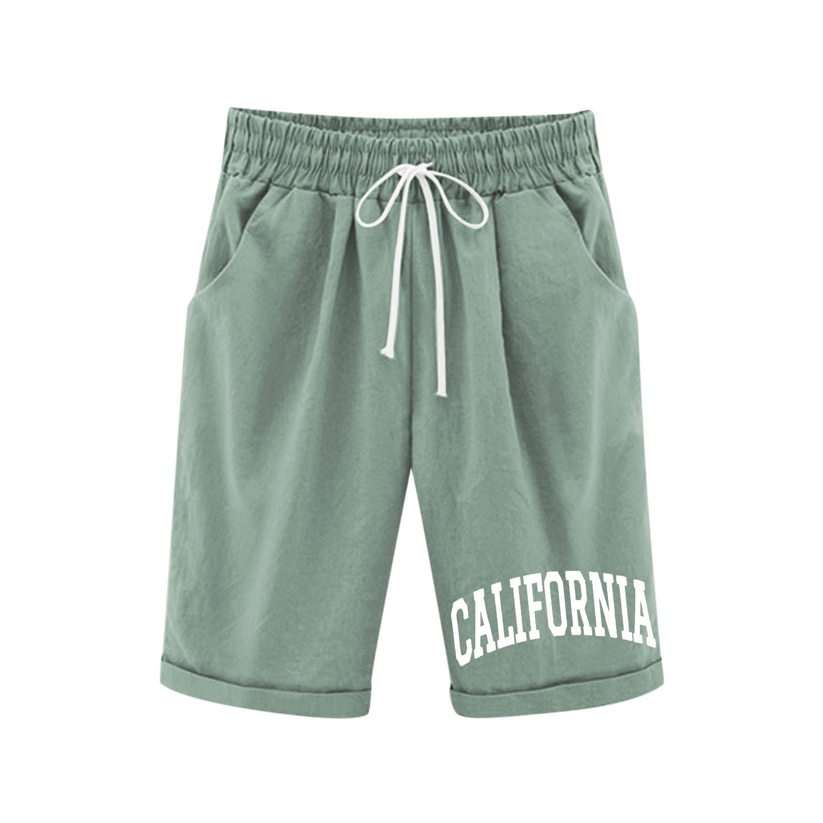 AWZXDE Girls Shorts Letter Print Elastic Waist Casual Solid Color ...