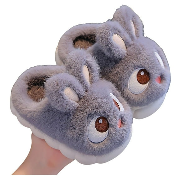 AWZXDE Girls Slippers Winter Warm Soft Pile Rabbit Shoes For Kids ...