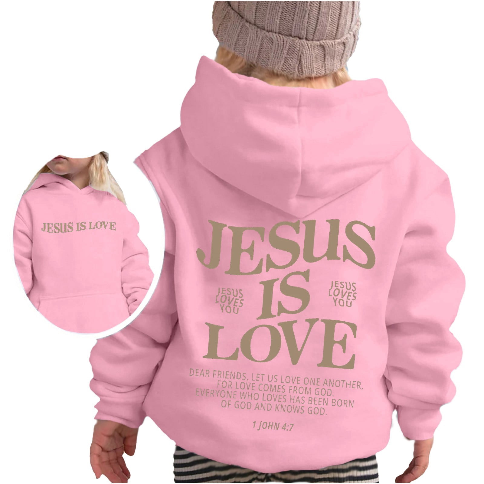 AWZXDE Girls Solid Color Hoodie with Letter Print Pattern Casual ...