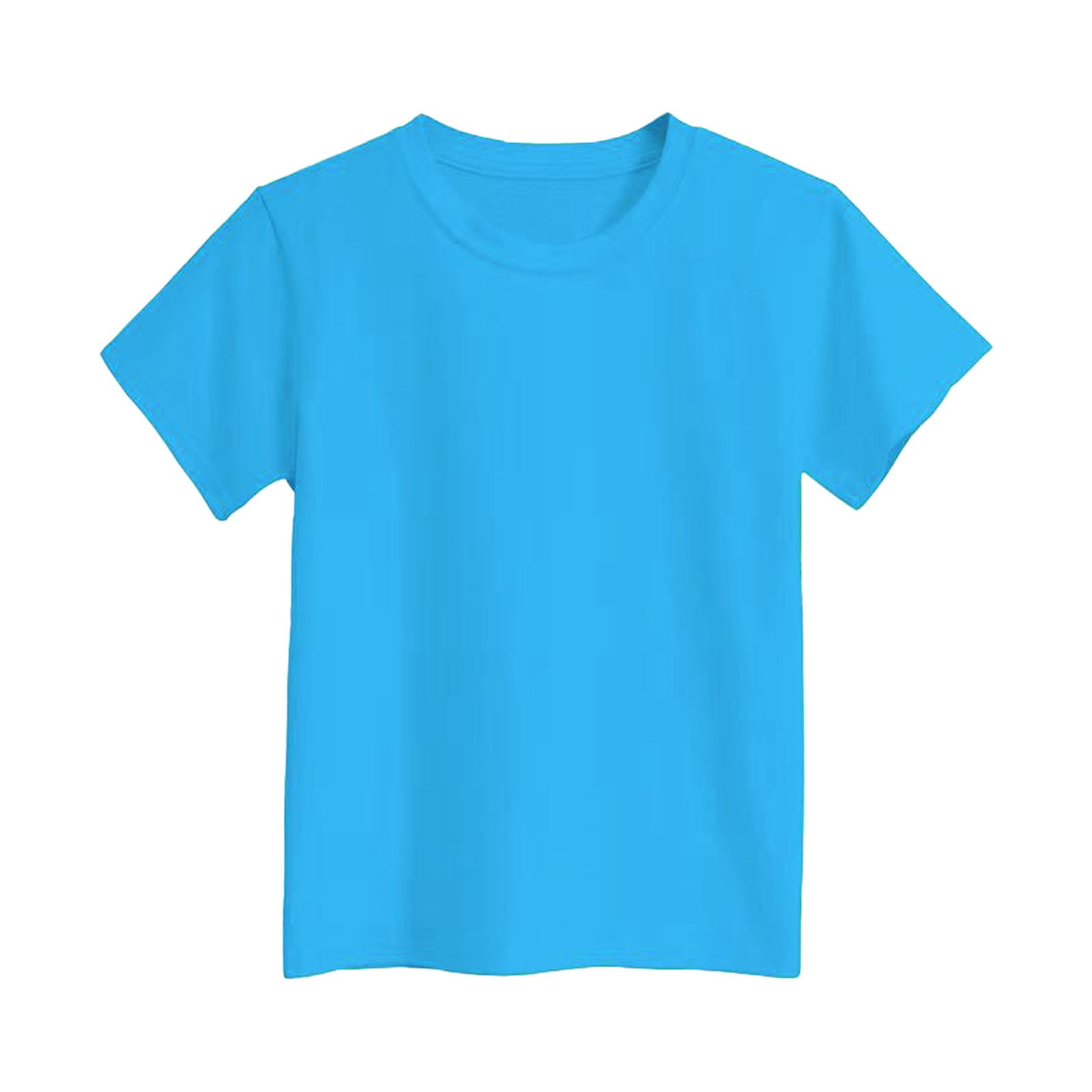 AWZXDE Girls'Solid Color Short Sleeve Breathable Comfy T-Shirt Top for ...