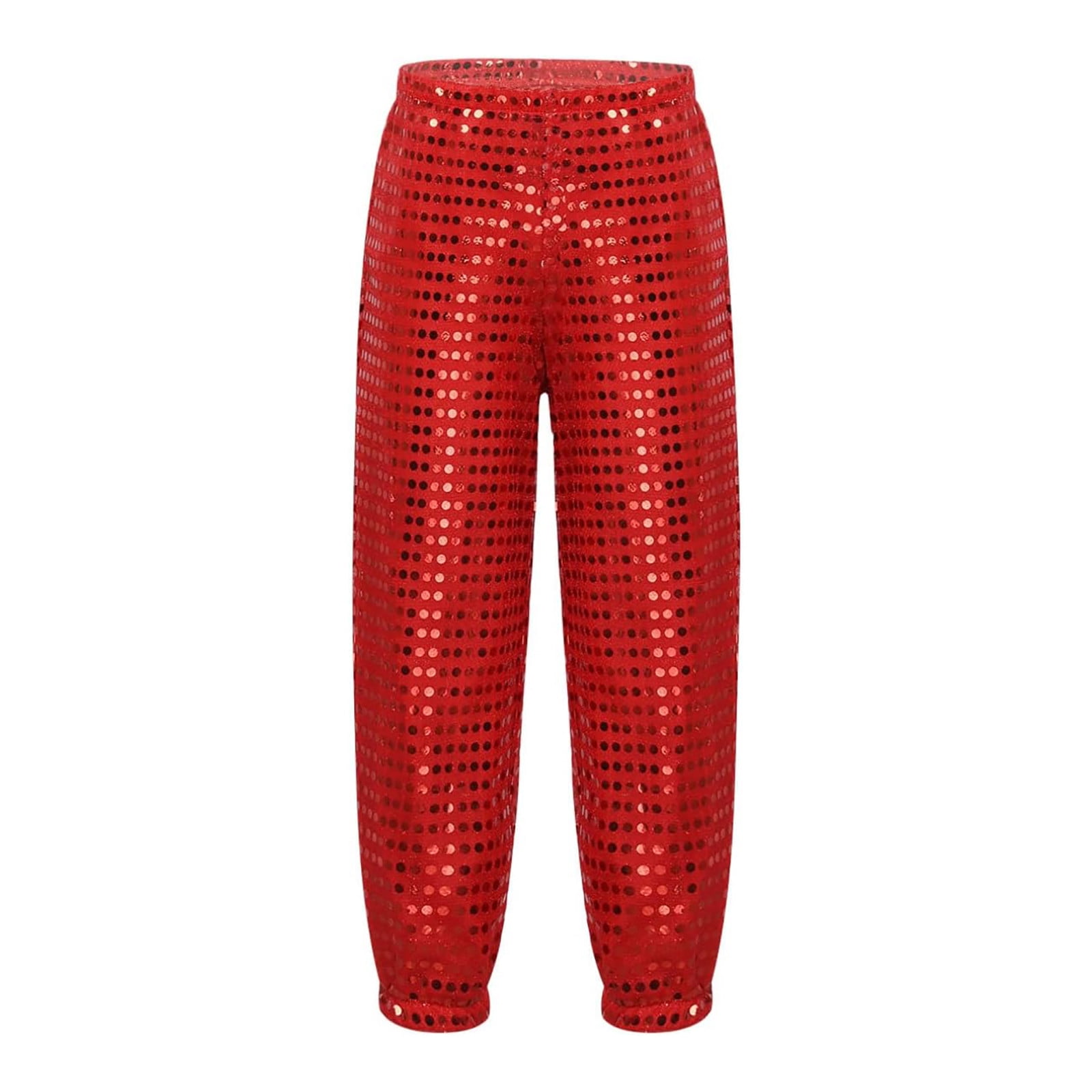 AWZXDE Girls'Sparkly Sequined Solid Color Long Pants for Performance ...