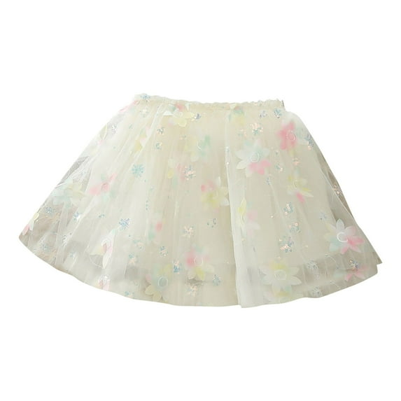 AWZXDE Girls Tutu Skirt Colorful Petal Sequin Embroidery Girls Party ...