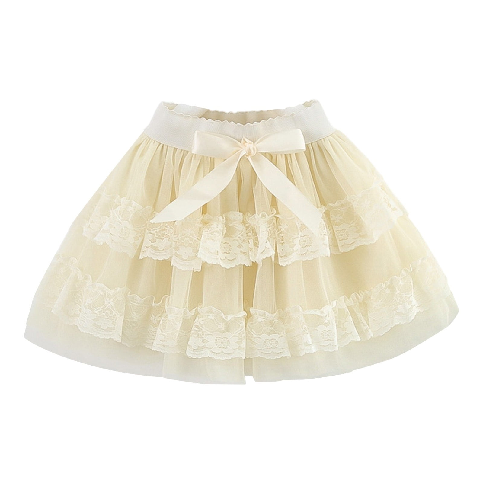 AWZXDE Girls Tutu Skirt Layered Mesh Satin Waistband Girls Party Dress ...