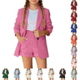 AWZXDE Girls Two Piece Button Down Long Sleeve Short Formal Outfit ...