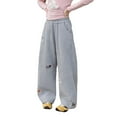 AWZXDE Girls Wide Leg Sweatpants Spring Solid Color Cute Cartoon ...