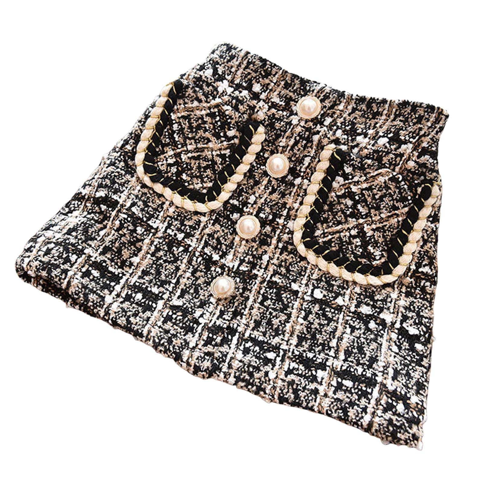 AWZXDE Girls Winter Plaid Mini Skirts A Line Dress With Warm Lined For ...