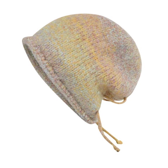 AWZXDE Gradient Drawstring Pile Beanie Hats For Women Knitted Warm ...