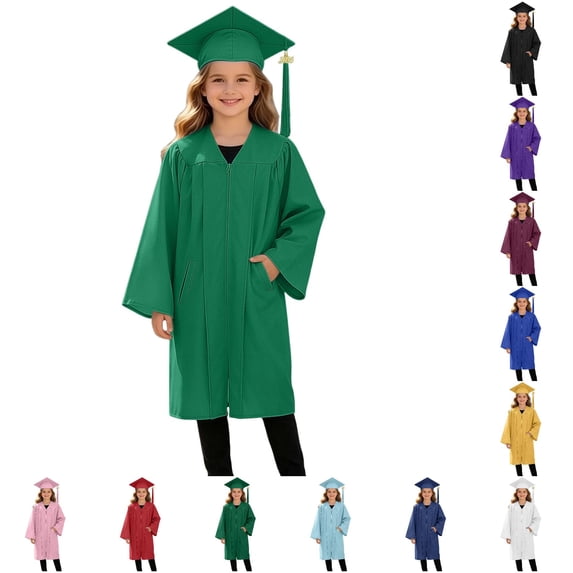AWZXDE Graduation Gown And Cap For Girls Academic Formal Wear With ...