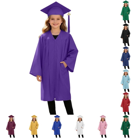 AWZXDE Graduation Gown And Cap For Girls Academic Formal Wear With ...