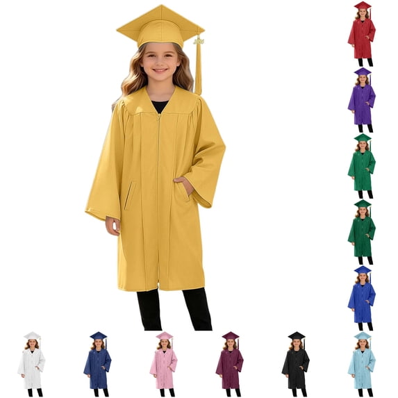 AWZXDE Graduation Gown And Cap For Girls Academic Formal Wear With ...