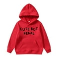 AWZXDE Hoodie For Girls Simple Casual Solid Color Letter Print Pattern ...
