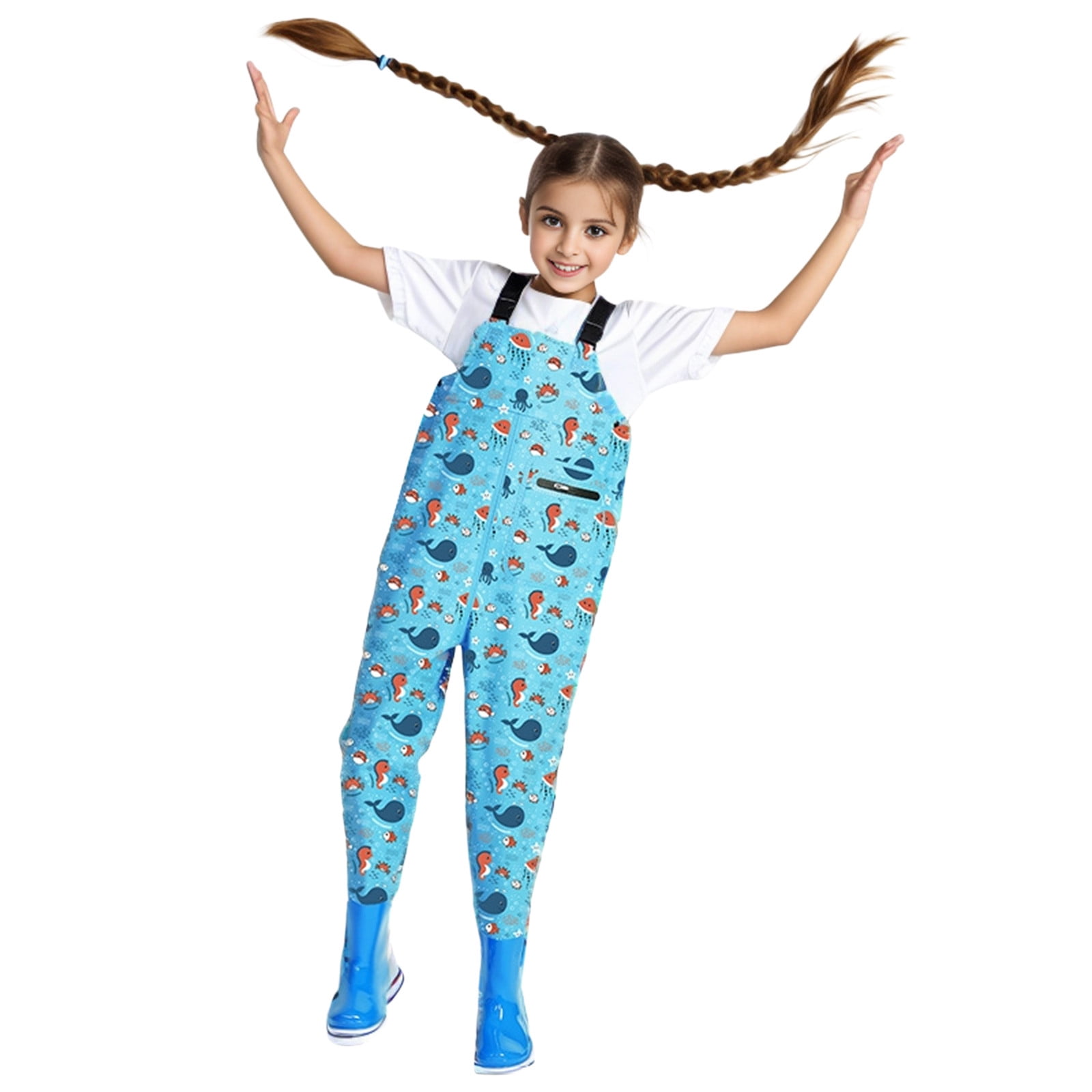 AWZXDE Kids Cartoon Animal Chest Waders Jumpsuit For Kids One-piece ...