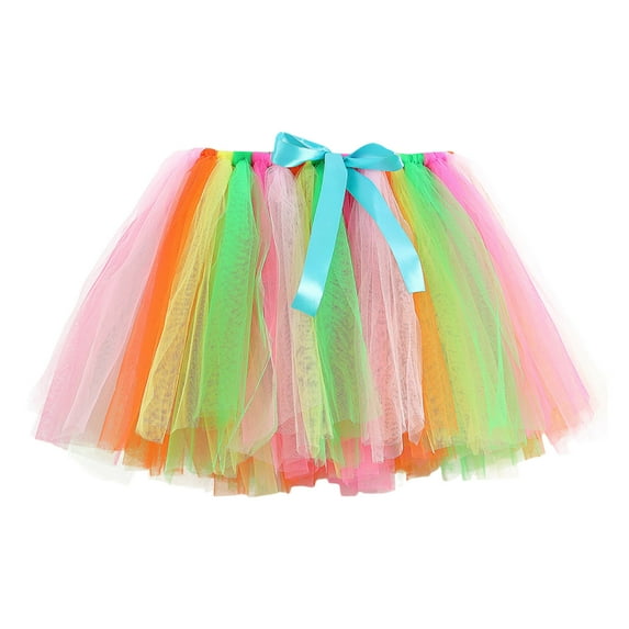 AWZXDE Kids Girls Holiday Color Block Tutu Tulle Skirt For Girls ...