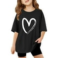 AWZXDE Kids Girls Letter Printed Short Sleeve T Shirt Oversized Casual ...