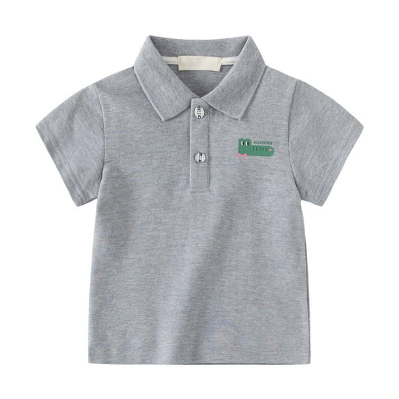 AWZXDE Kids Lapel Print Polo Short Sleeve Cartoon Animal Casual Outdoor ...