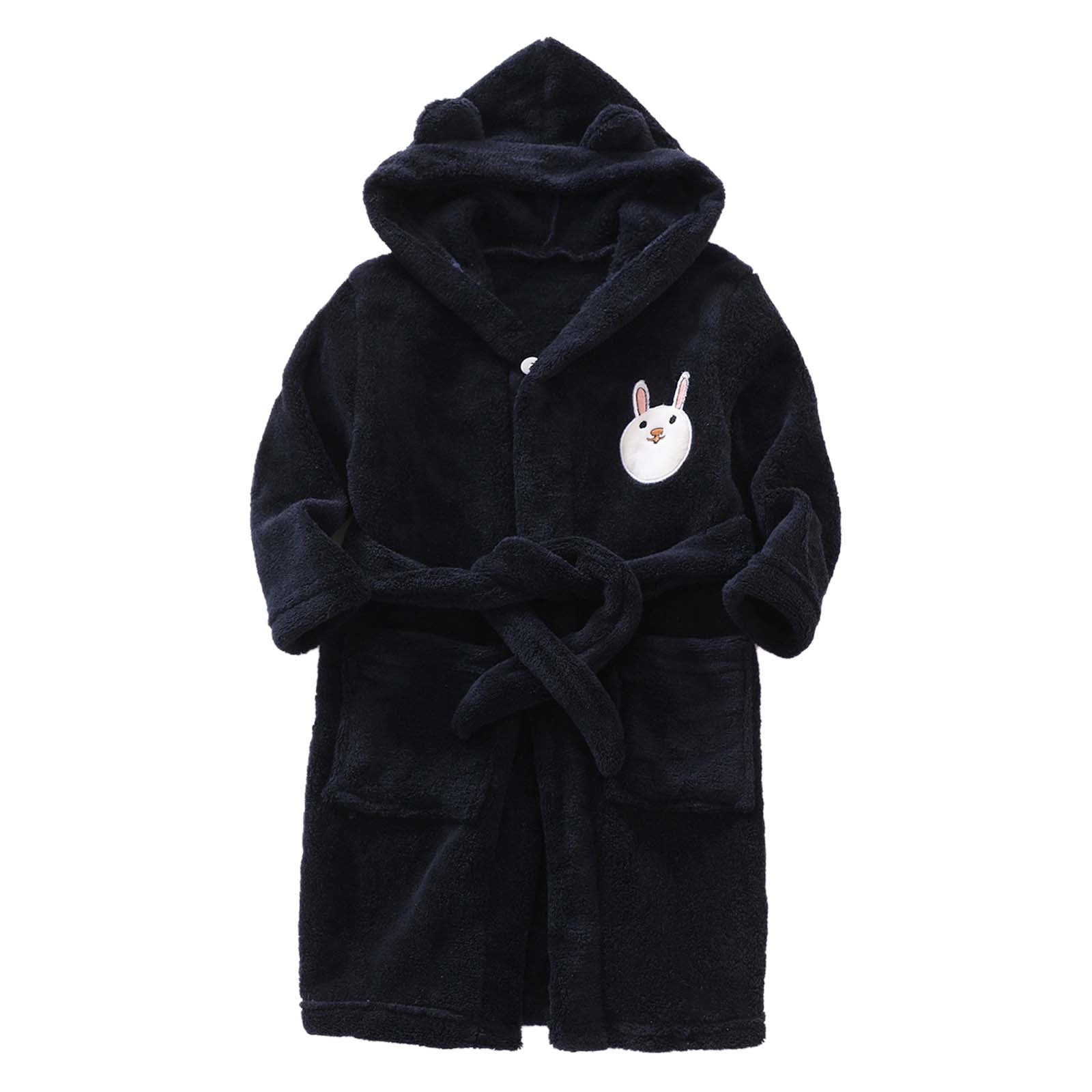 AWZXDE Kids Long Sleeve Sleep Robe Winter Solid Color Cute Cartoon ...