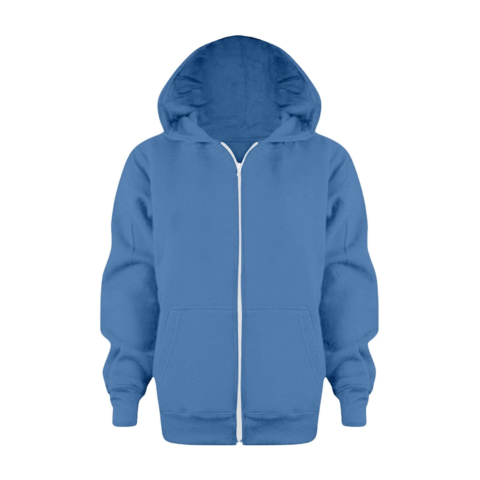 AWZXDE Kids Long Sleeve Solid Color Zip Up Hoodie Jacket Casual ...
