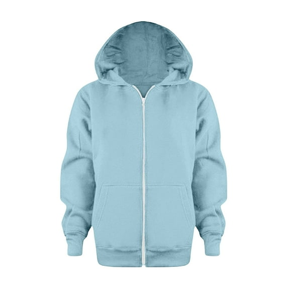 AWZXDE Kids Long Sleeve Solid Color Zip Up Hoodie Jacket Casual ...