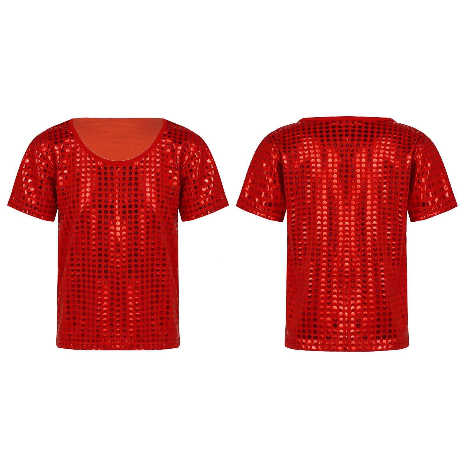 AWZXDE Kids' Sequin Glitter Top Party Carnival Gown Vest Short Sleeves ...