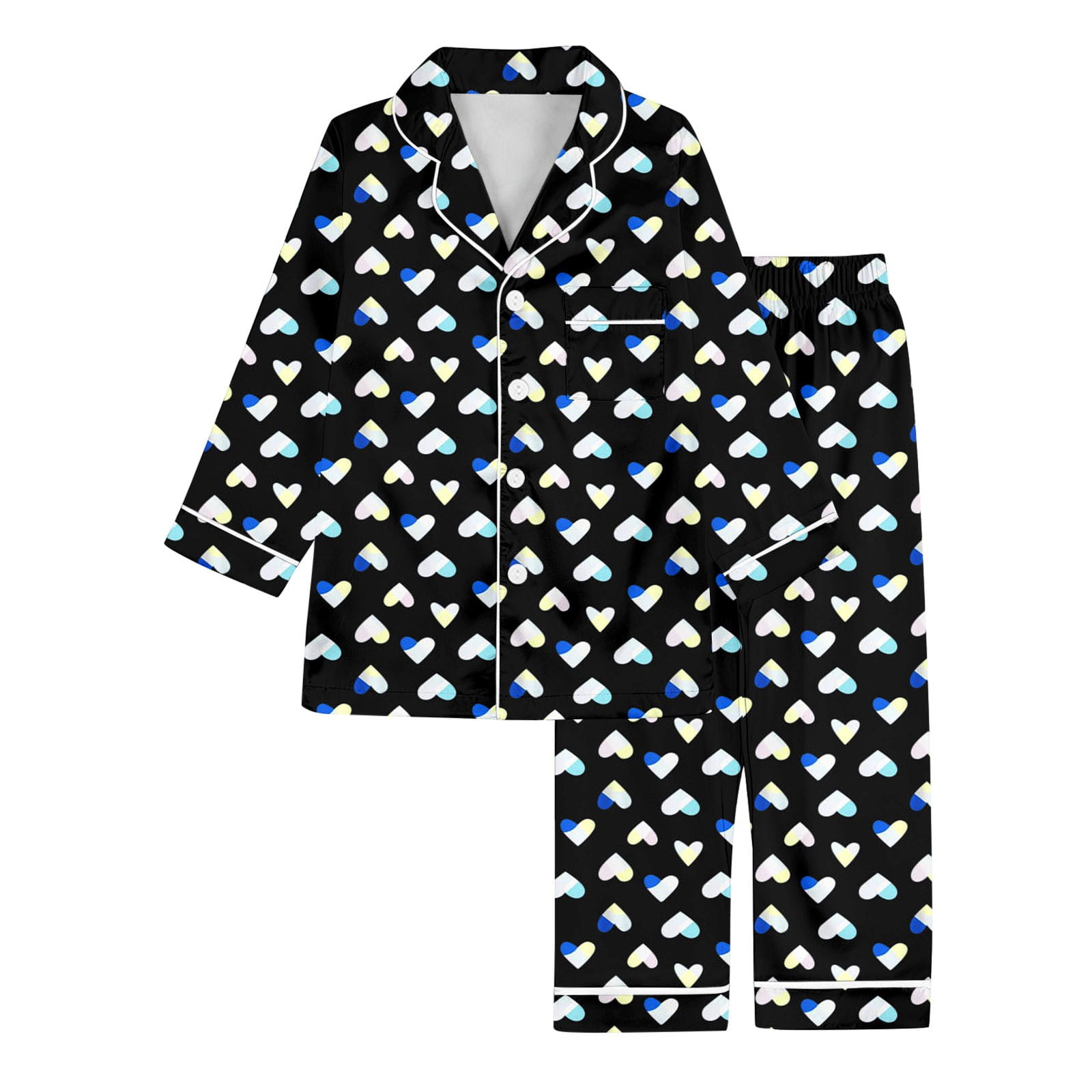 AWZXDE Kids Valentine Day Pajamas Fashion Versatile Heart Print ...