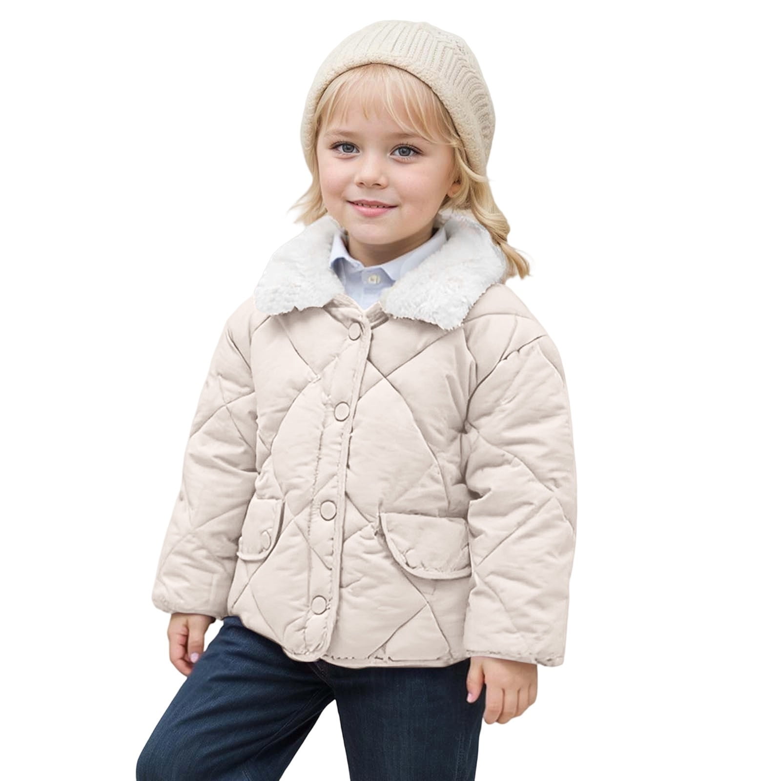 AWZXDE Kids Winter Jacket Hoodless Warm Thickened Comfortable Lined ...