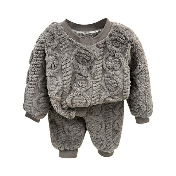 AWZXDE Kids Winter Pajama Set Long Sleeve Warm-Lined Kint Sleepwear ...