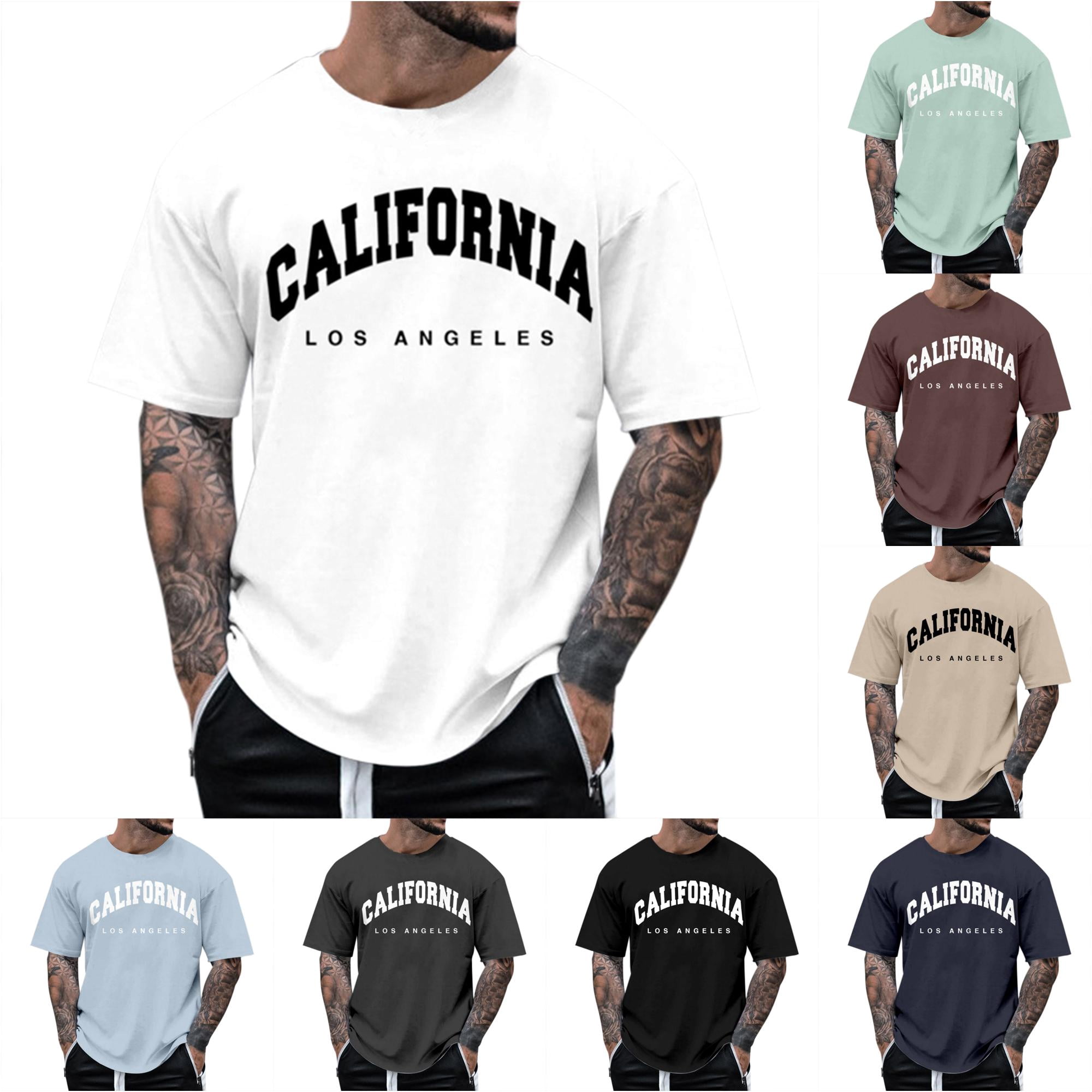 AWZXDE Men's Casual Short Sleeve T-Shirt Fashion Print Crewneck Daily ...
