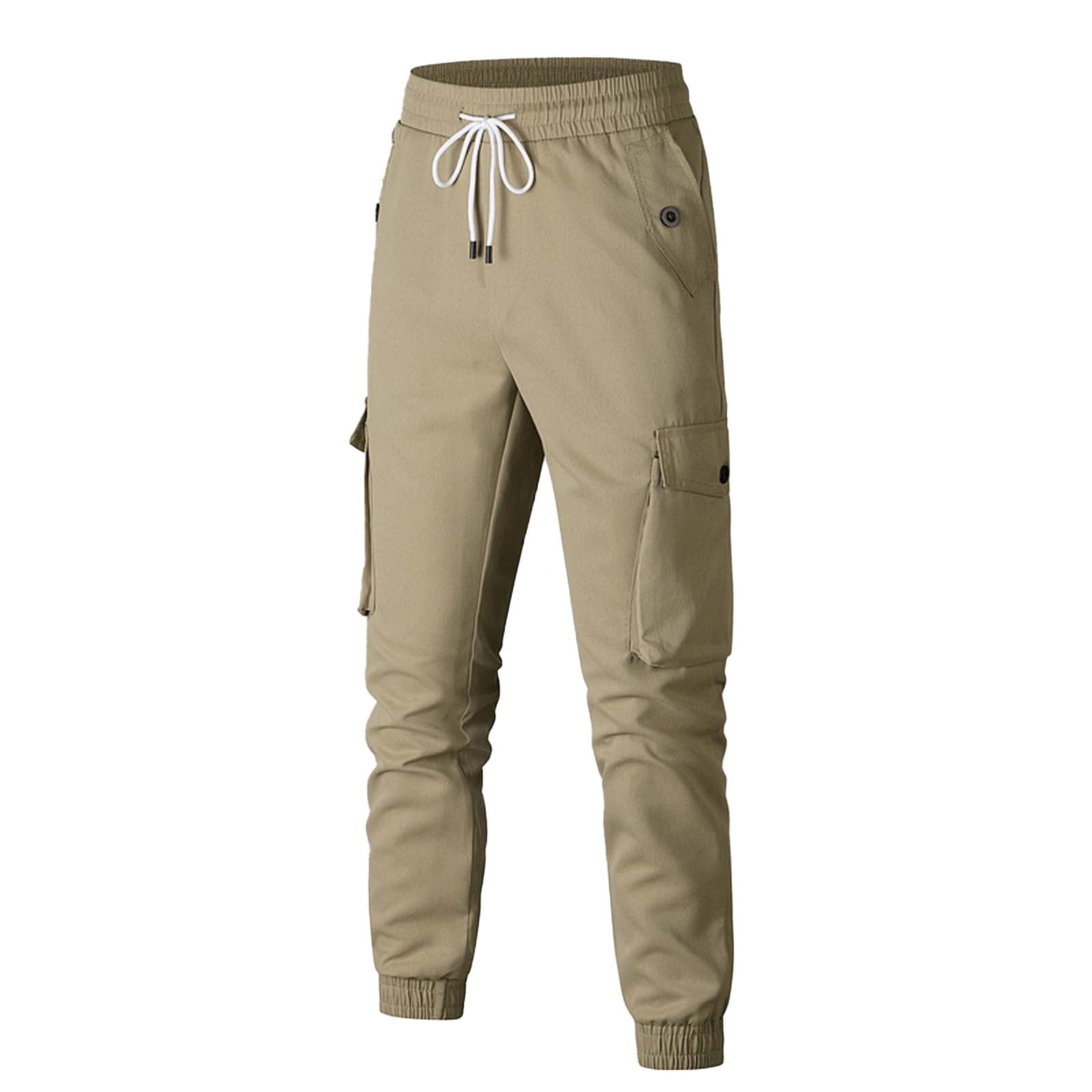 AWZXDE Men's Elastic Jogger Work Pants Utility Casual Trousers with ...