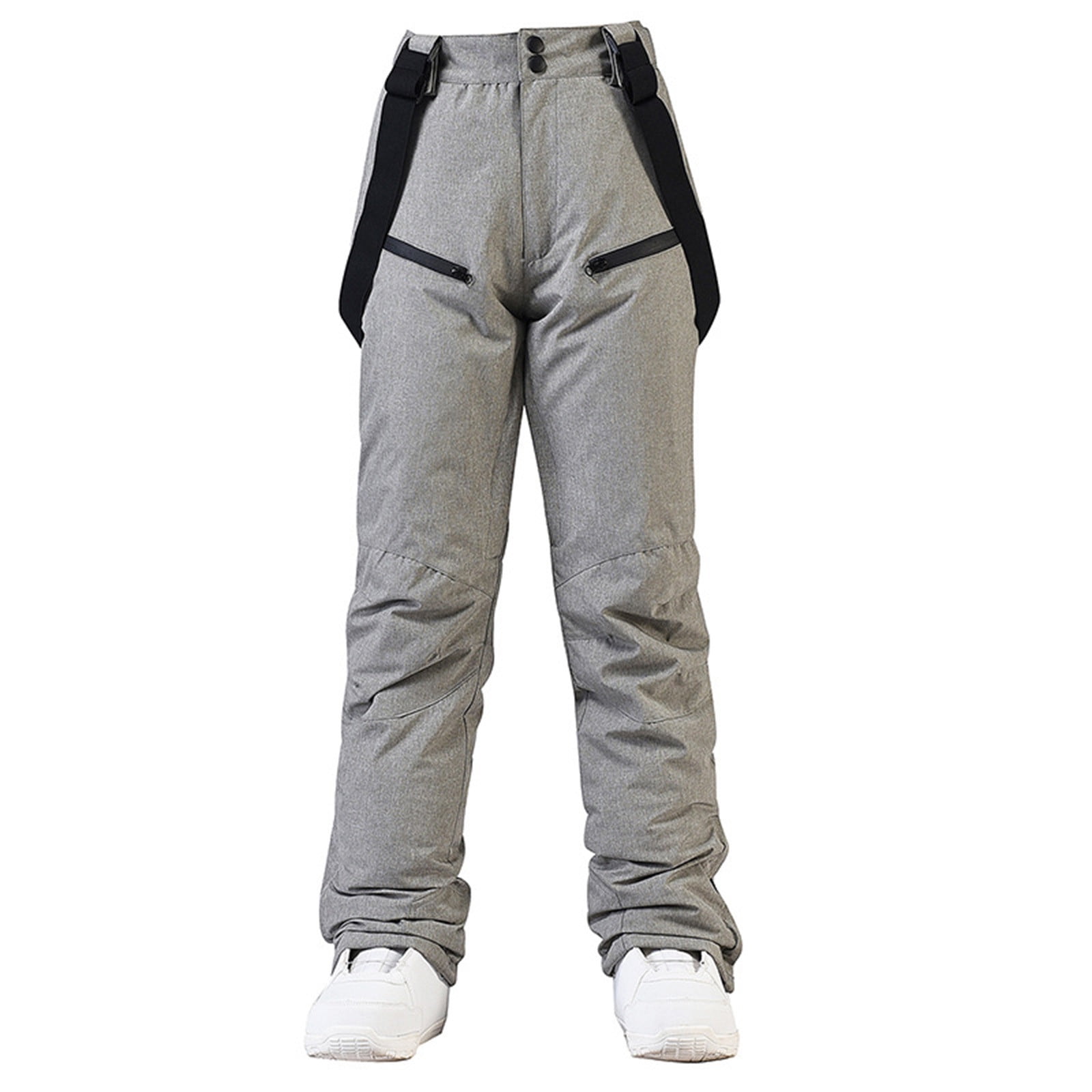 AWZXDE Men's Winter Ski Pants with Suspenders Buckle Insulated Warm ...