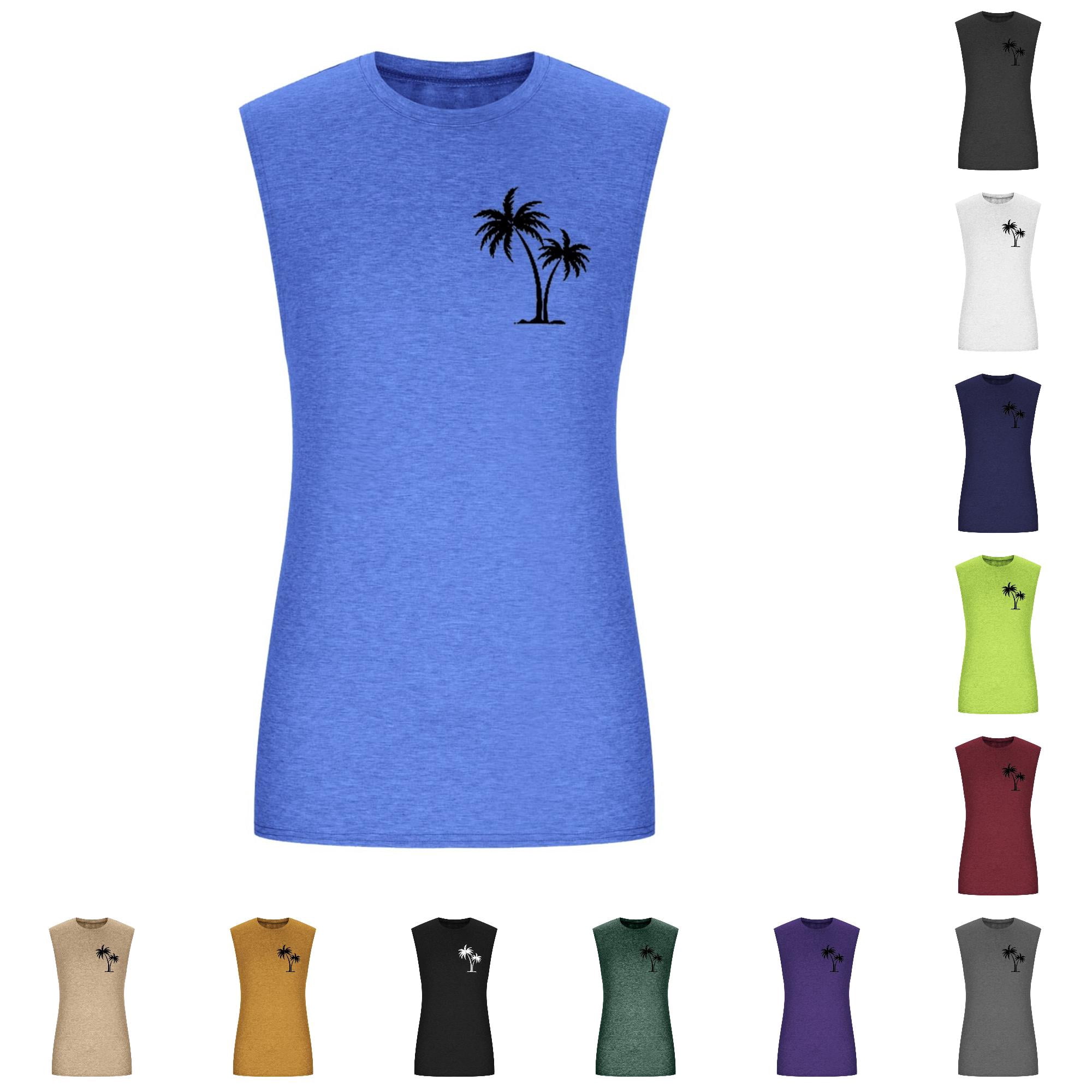 AWZXDE Men's Workout Running Shirts Solid Sleeveless Breathable Loose ...