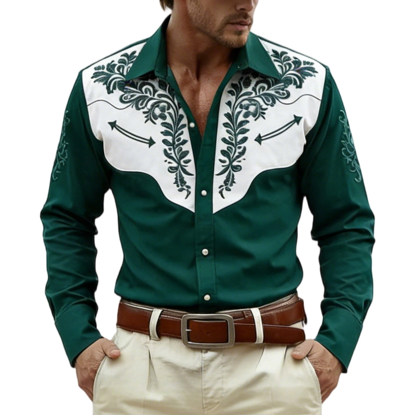 AWZXDE Mens Casual Button Down Fashion Shirts with Turn-Down Collar ...