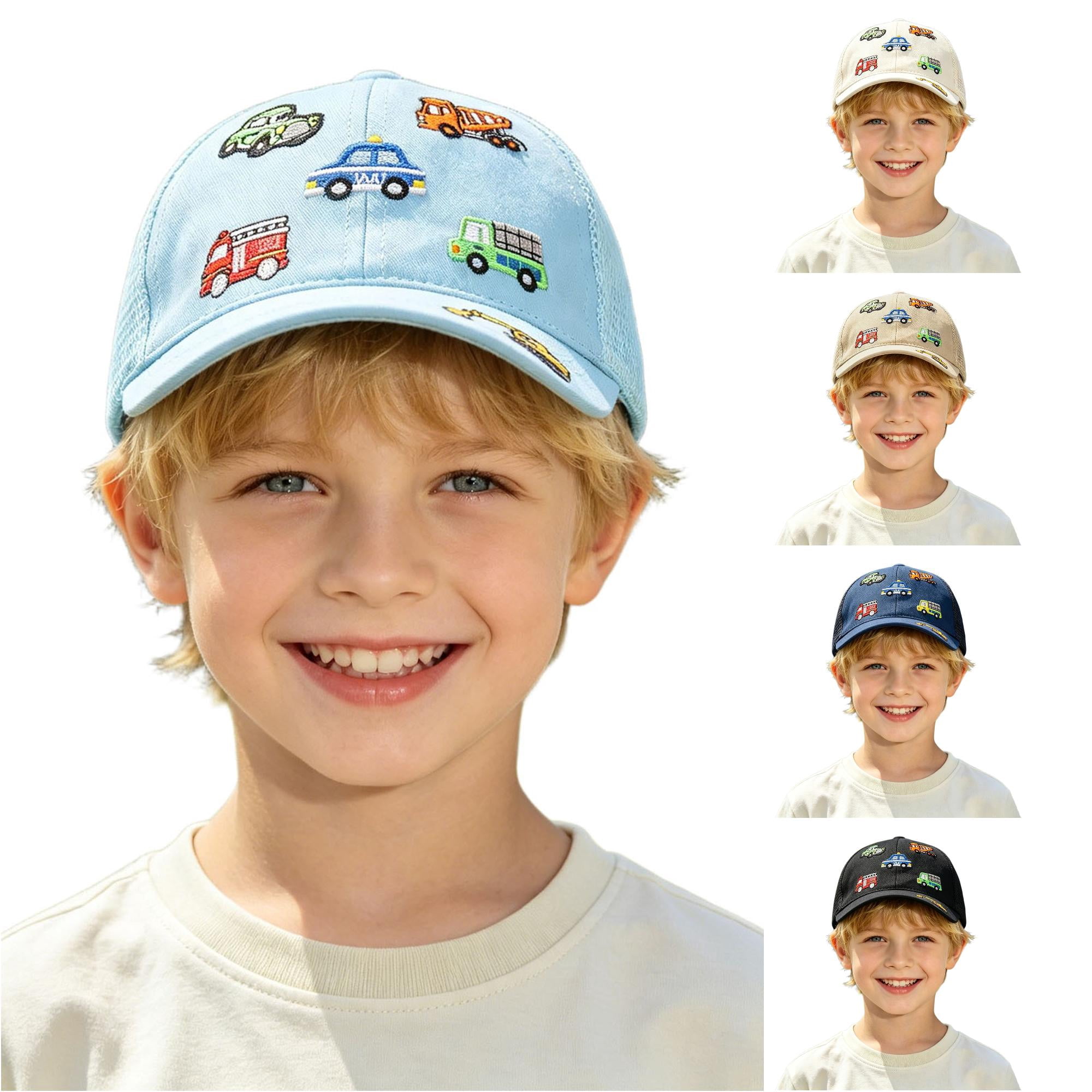 AWZXDE Mesh Back Excavator Taxi Embroidery Unisex Baseball Cap For Kids ...
