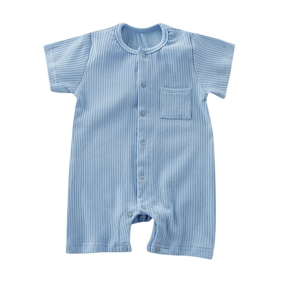 AWZXDE Newborn Baby Boy Girl Romper Clothes Infant Solid Ribbed ...