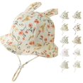 AWZXDE Pleated Rabbit Ear Fisherman Sun Hat For Baby 0-12 Months ...