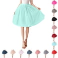 AWZXDE Short Skirts for Women Solid High Waist Tulle Puffy Tutu Mini ...