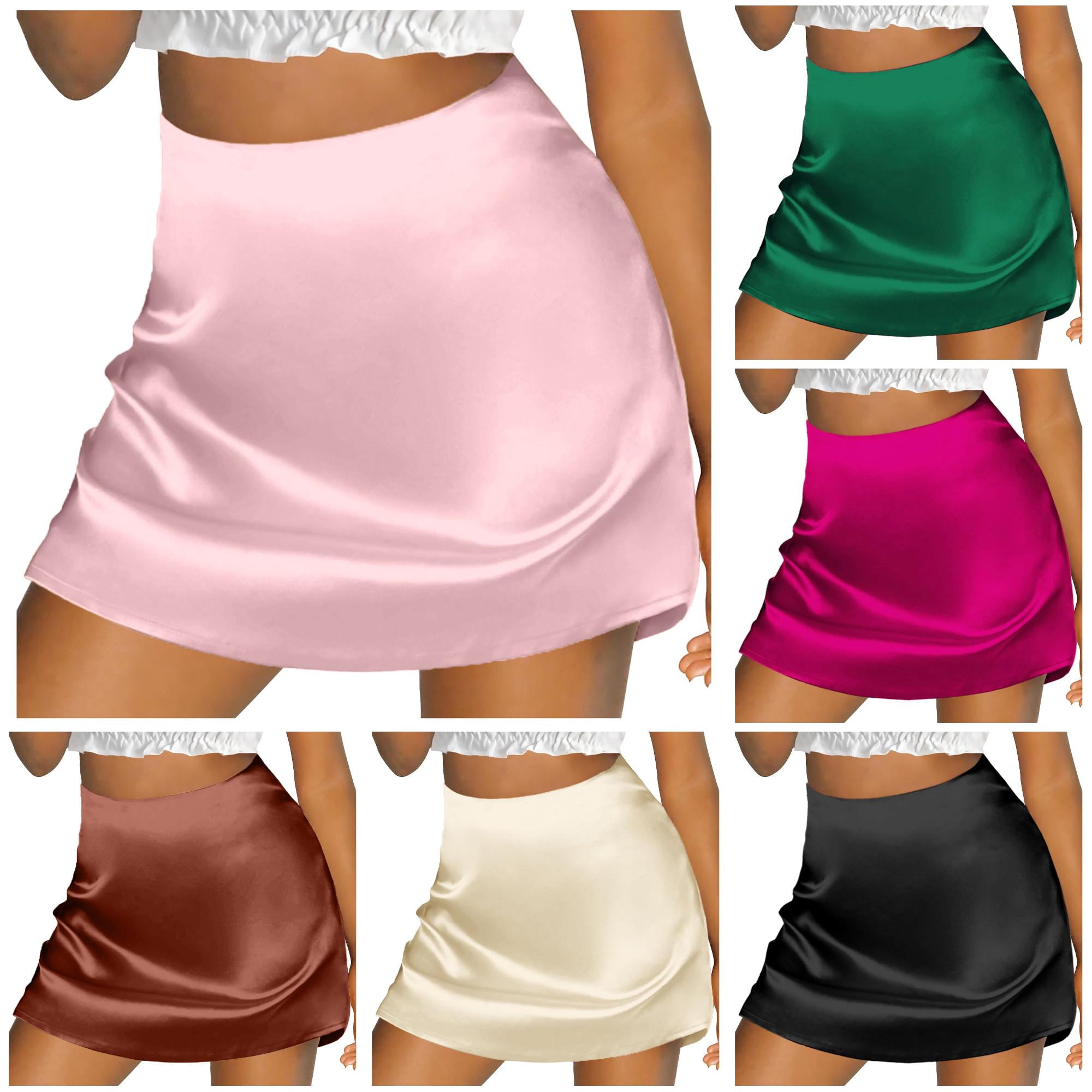AWZXDE Short Skirts for Women Solid High Waist Zipper A Line Skort Mini ...